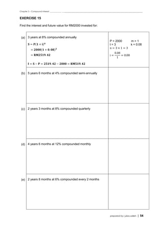 Mat402 chapter 4 compound interest | PDF