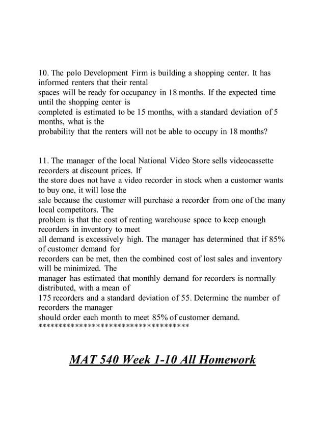 MAT 540(Str) EXceptional Education/snaptutorial.COM
