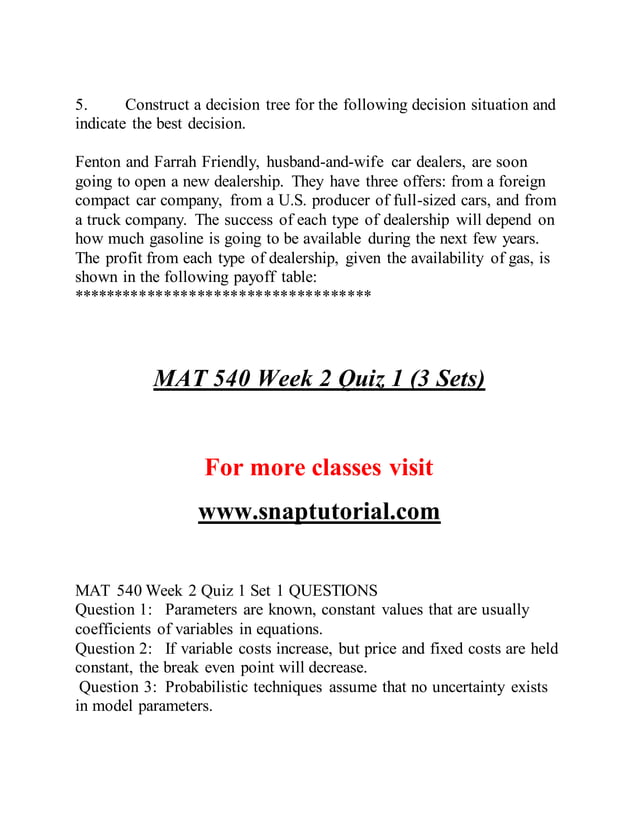 MAT 540(Str) EXceptional Education/snaptutorial.COM