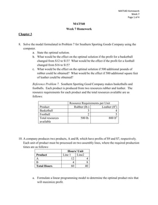 Mat540 hw wk7 | DOCX | Food & Drink