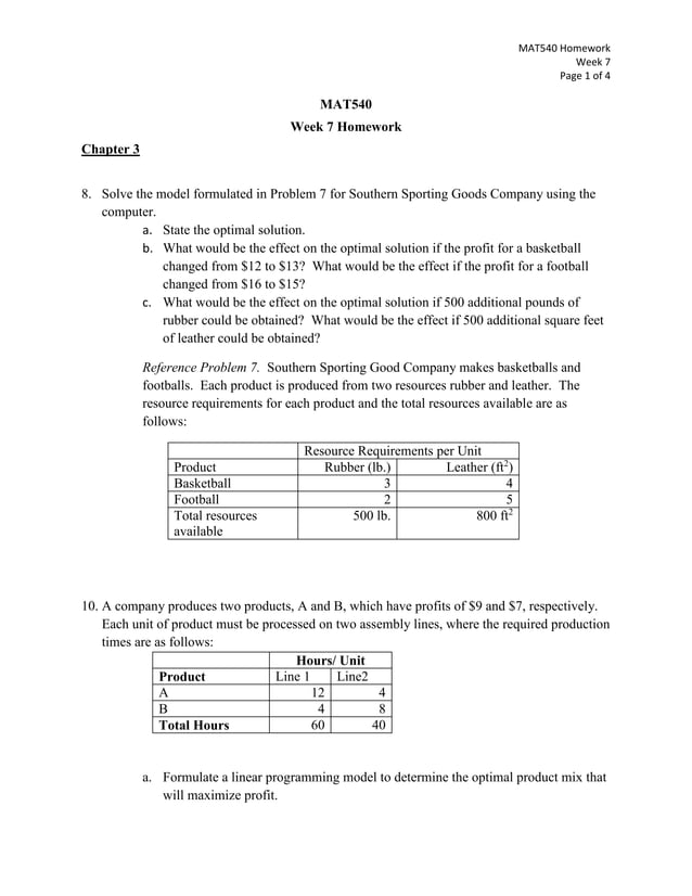 Mat540 hw wk7 | DOCX | Food & Drink