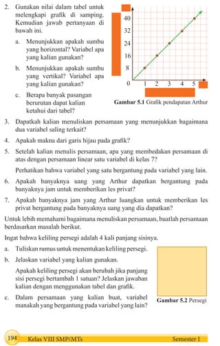 Mat 8 bab 5 sistem persamaan linear dua variabel | PDF