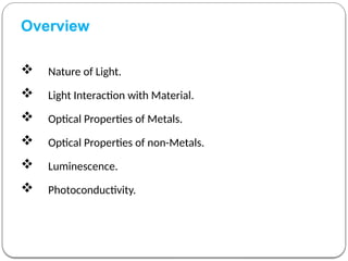 MAT8- OPTICAL PROPERTIES.pptx physics of materials | PPTX