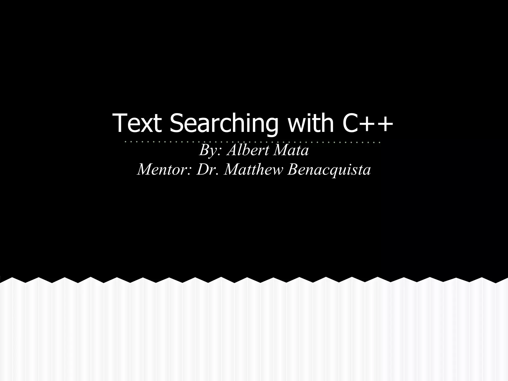 Mata c++ text searching | PDF