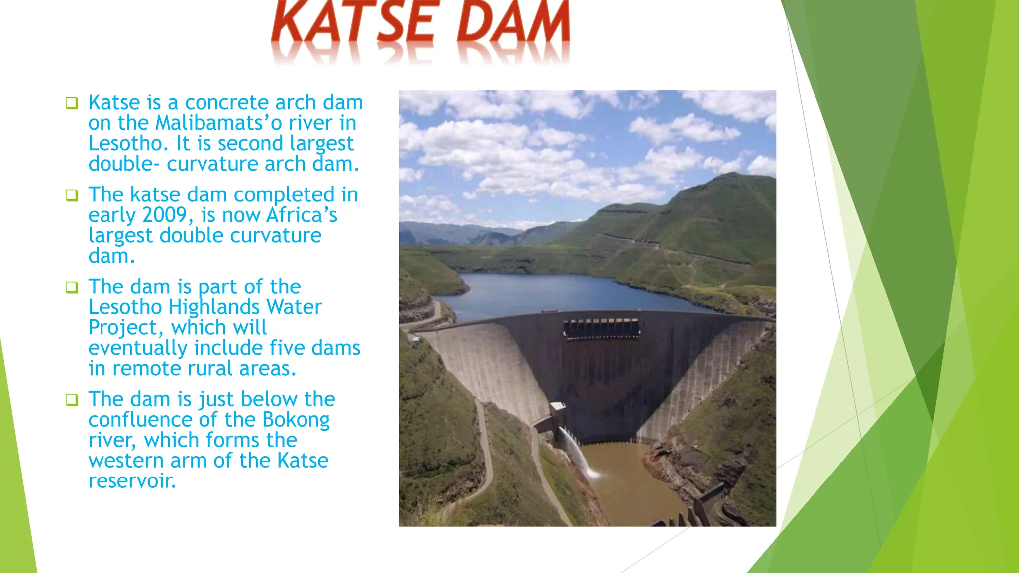 Tourism attractions in Lesotho katse dam | PPTX