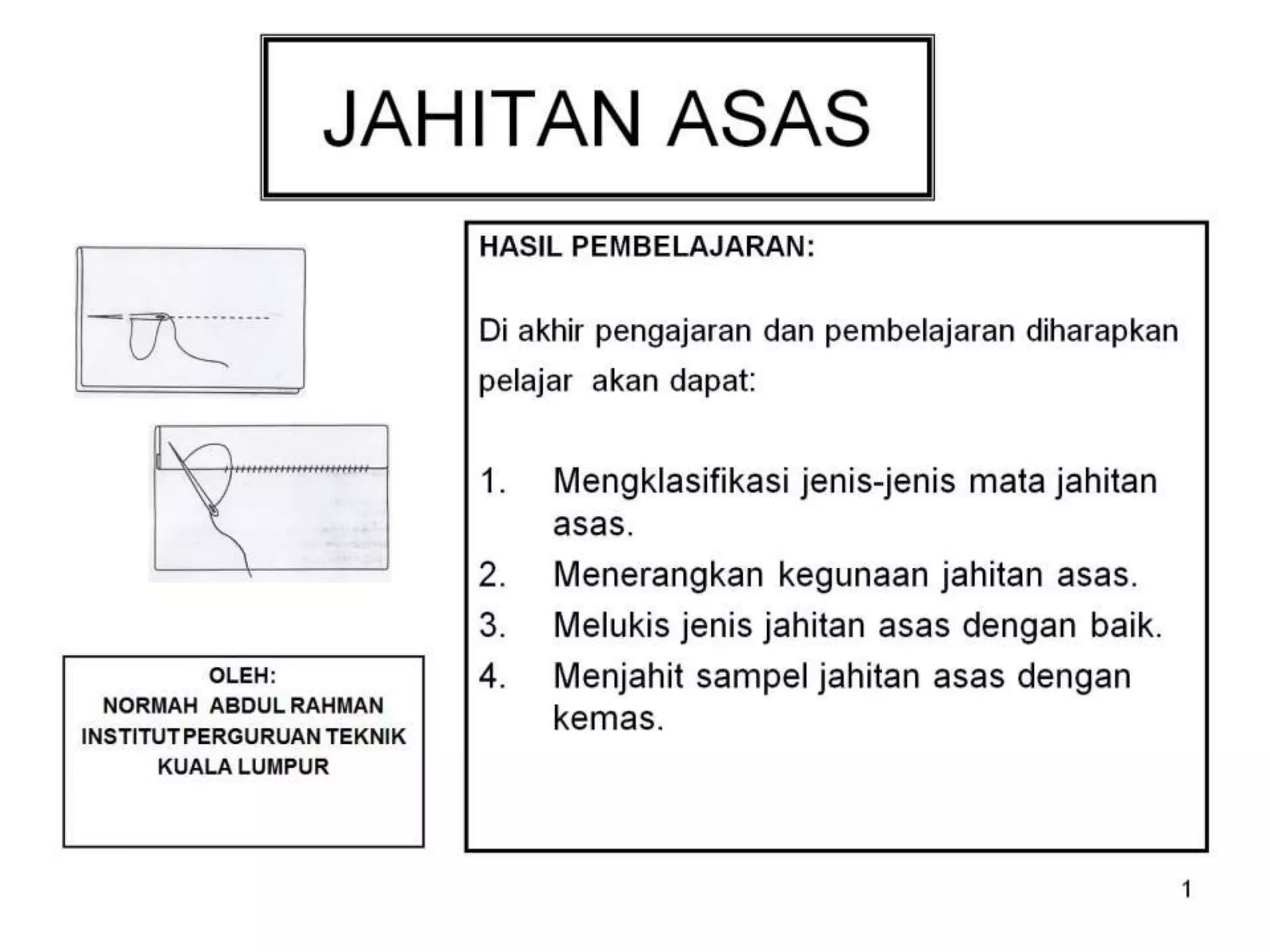 Mata jahitan asas | PPTX