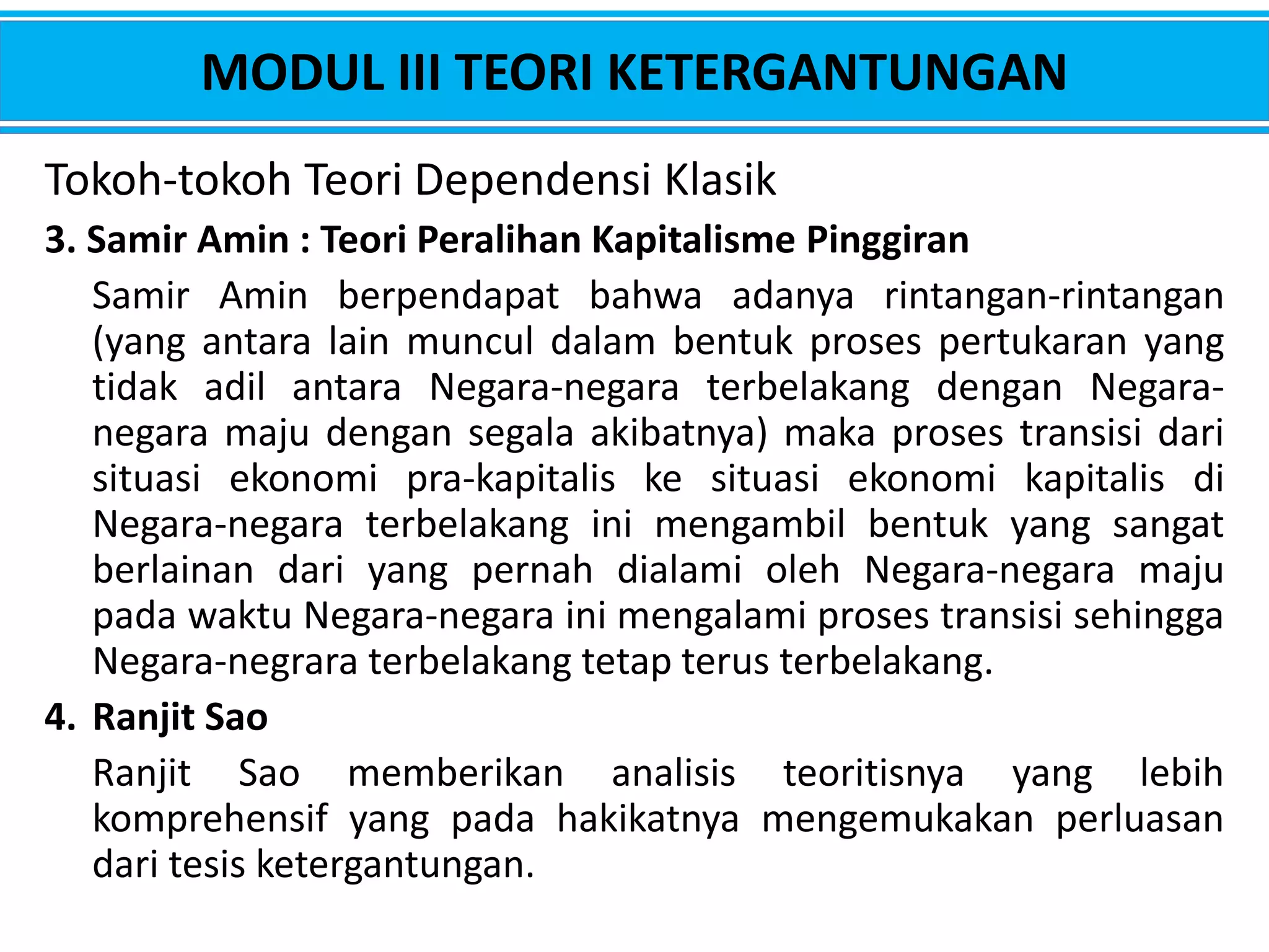 Mata kuliah teori dan isu pembangunan modul 123 | PPTX