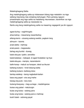 Matalinghagang salita | DOCX