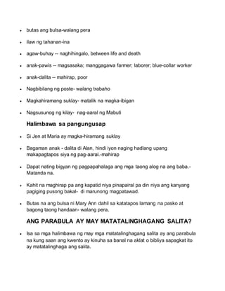 Matalinghagang salita | DOCX