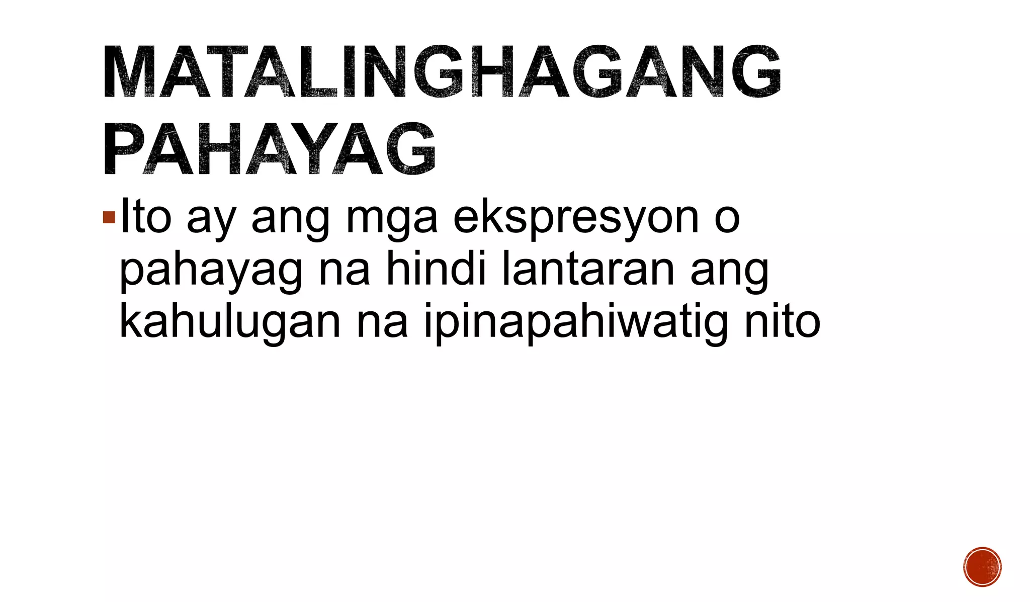 Filipino 9 Matalinghagang Pahayag sa Parabula | PPTX