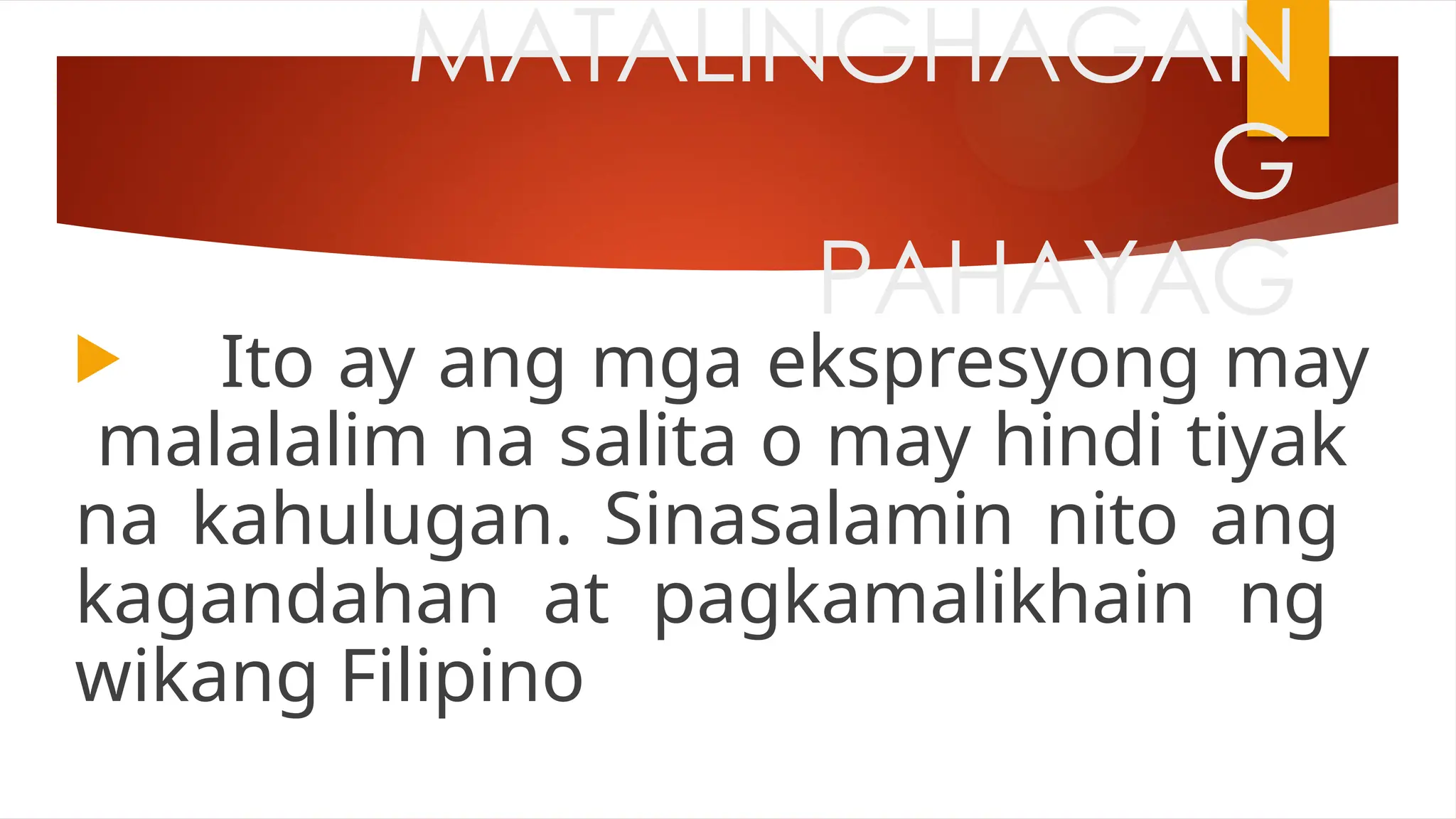 Matalinghagang mga Salita Filipino 8pptx | PPTX