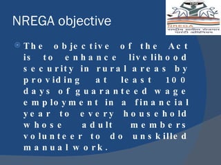 Matama ghandi national rural employment guarantee act | PPT