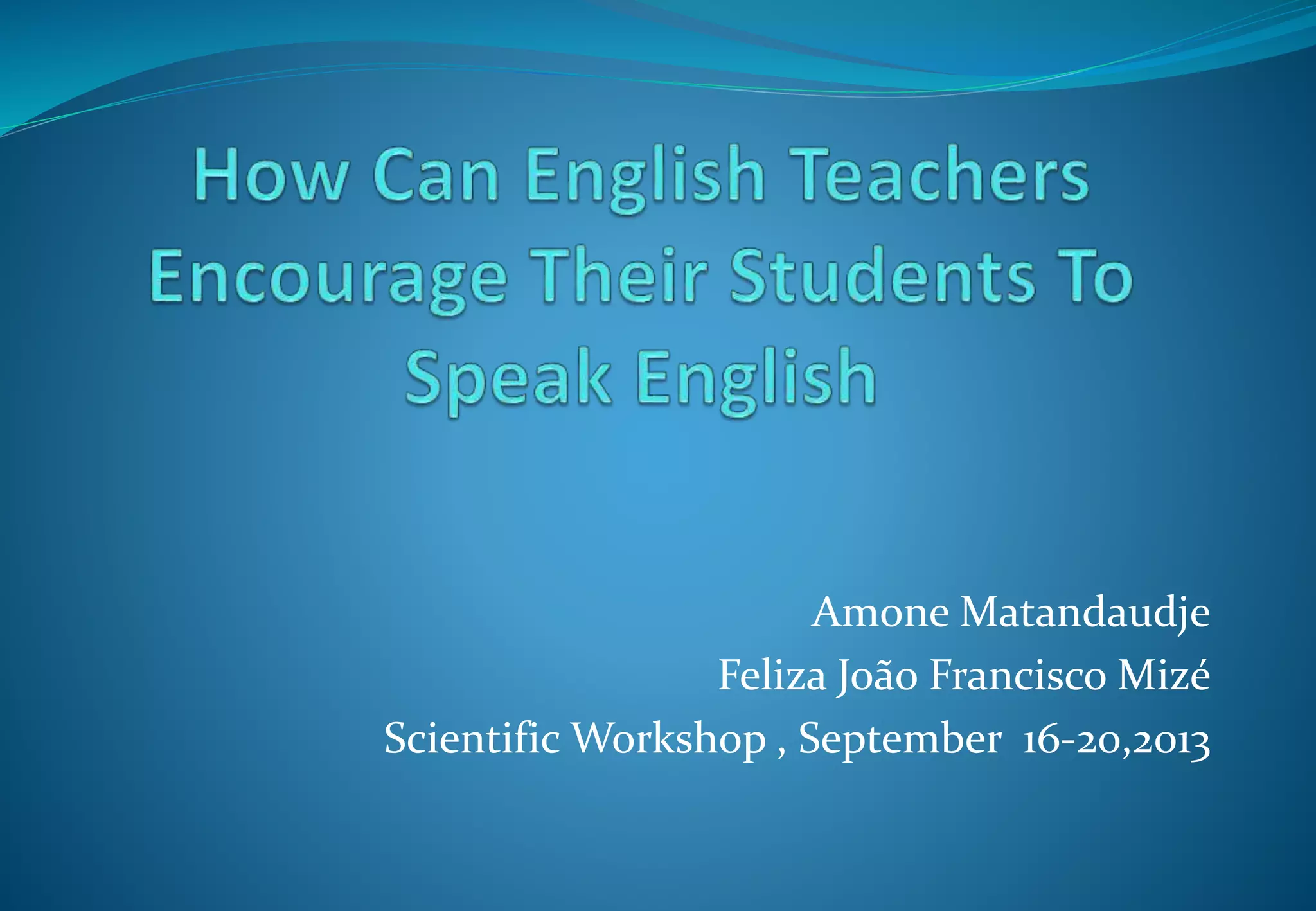 Universidade Pegagogica: Matandaudje and Mize. Sigeup | PPT