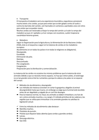Matanza de cerdos, resumen. | PDF