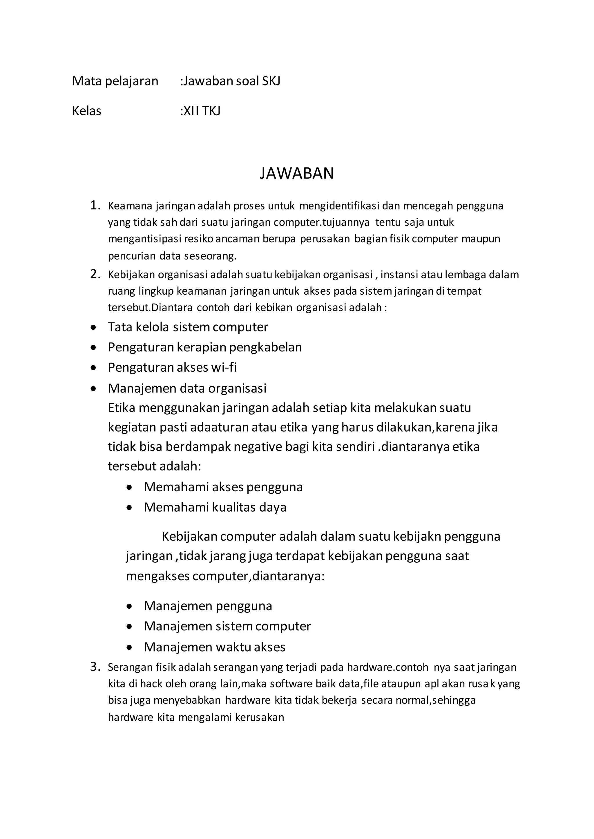 Mata pelajaran skj | PDF