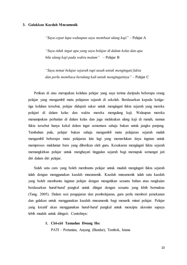 MATAPELAJARAN SEJARAH DAN PEMUPUKAN JATI DIRI PELAJAR | DOCX