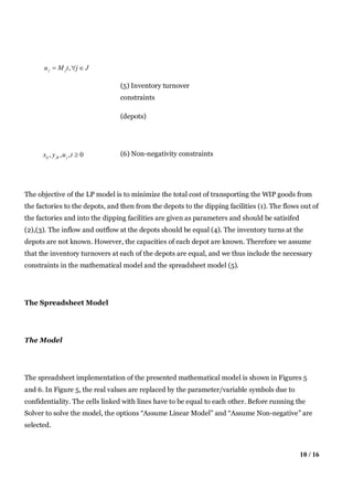 Spreadsheet Optimization of Flow for WIP Goods at a Yarn and Tire Cord Manufacturer: A Case ...