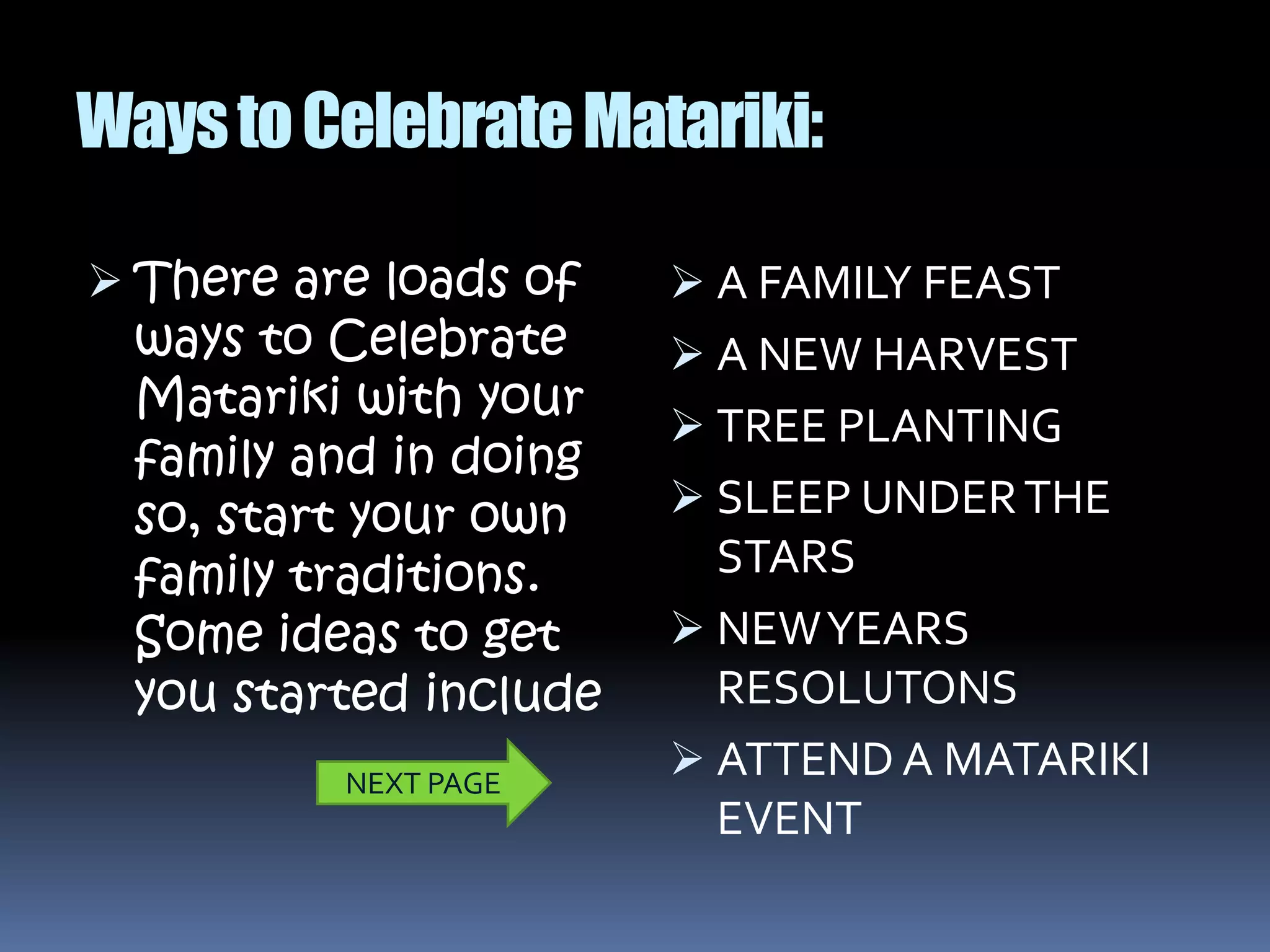 Matariki powerpoint | PPTX
