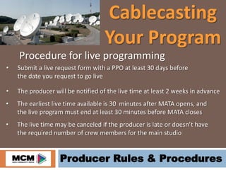 MATA Community Media Rules and Procedures | PPT