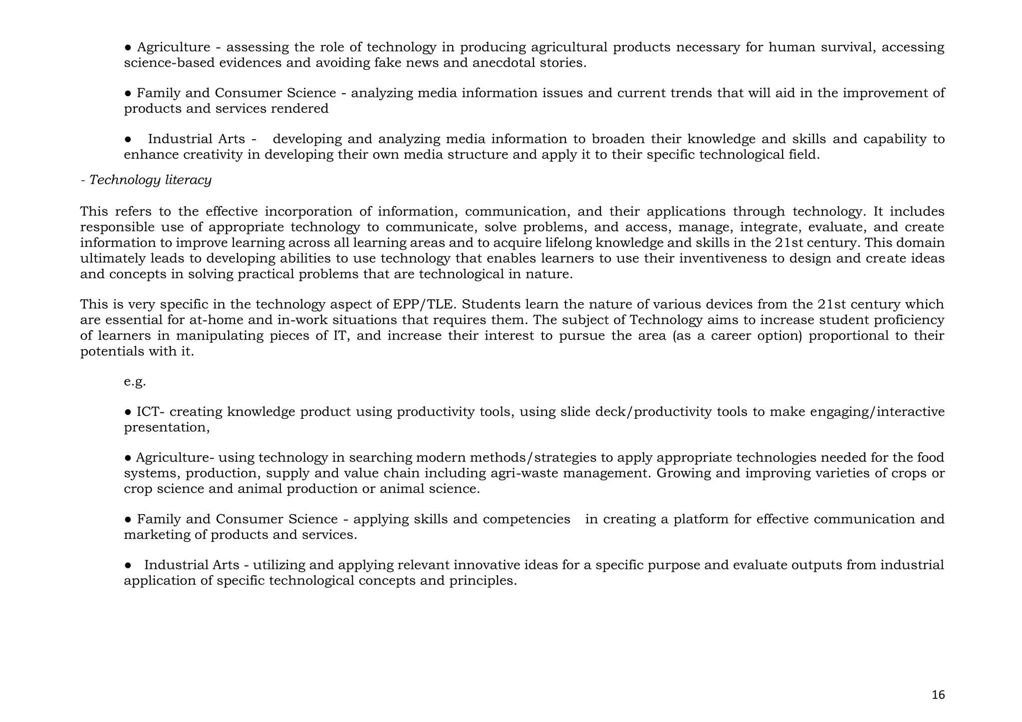 DEPED MATATAG-EPP_TLE-CURRICULUM-2.pdf | Professional School | Postgraduate Education