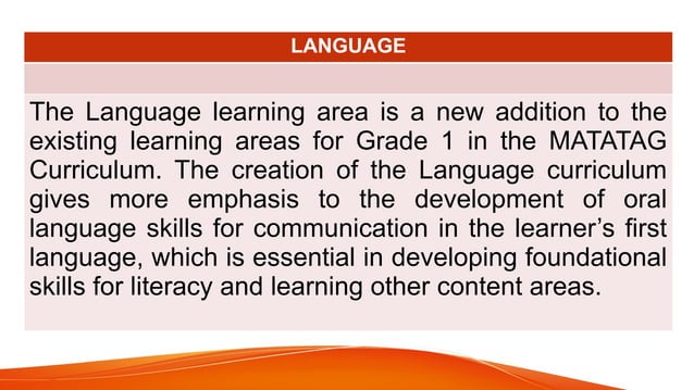 the general shape of matatag curriculum. | PPTX