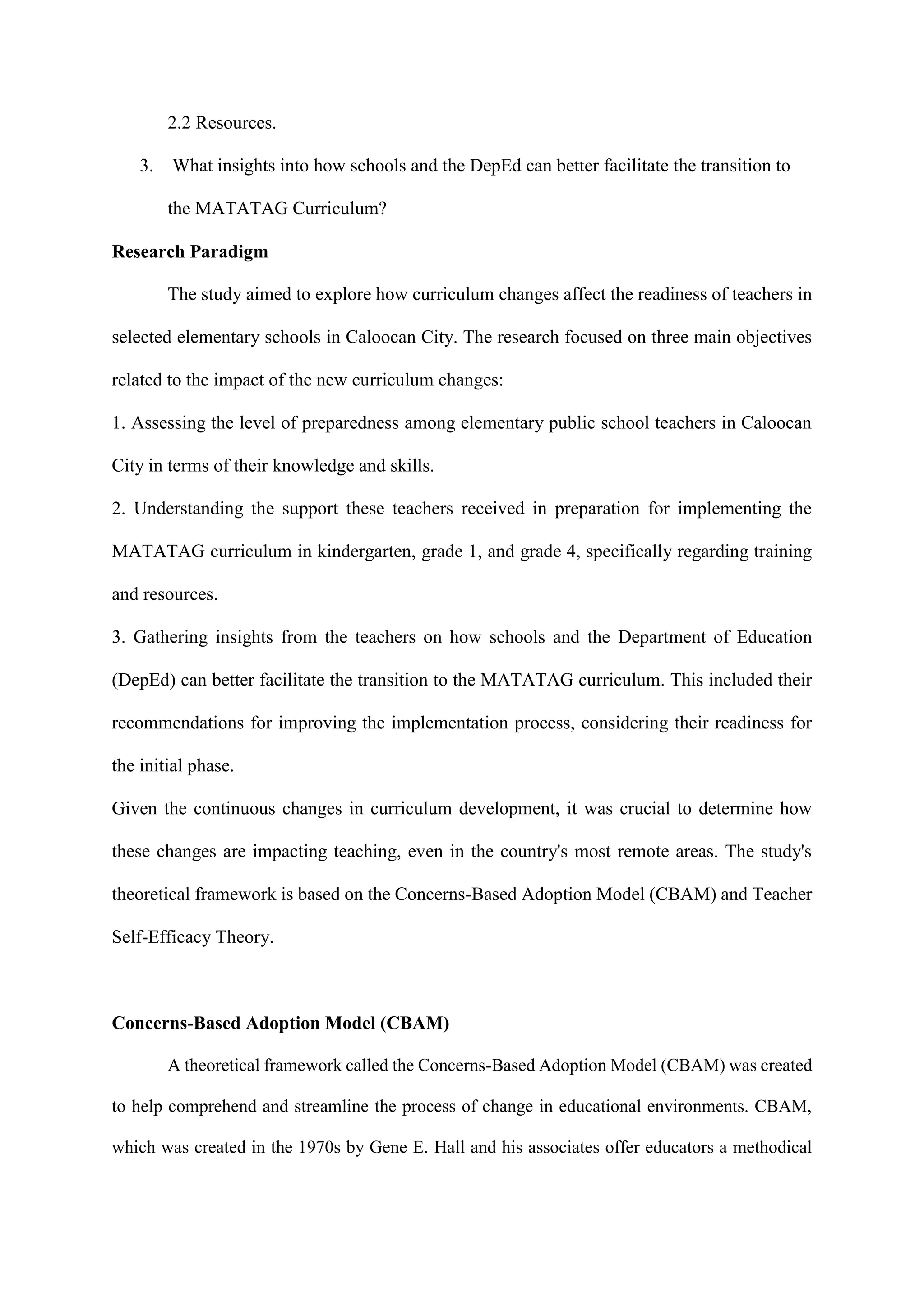 MATATAG CURRICULUM: ASSESSING THE READINESS OF ELEM. PUBLIC SCHOOL ...