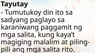 Matatalinghagang Ekspresiyon, Tayutay at Simbolo.pptx