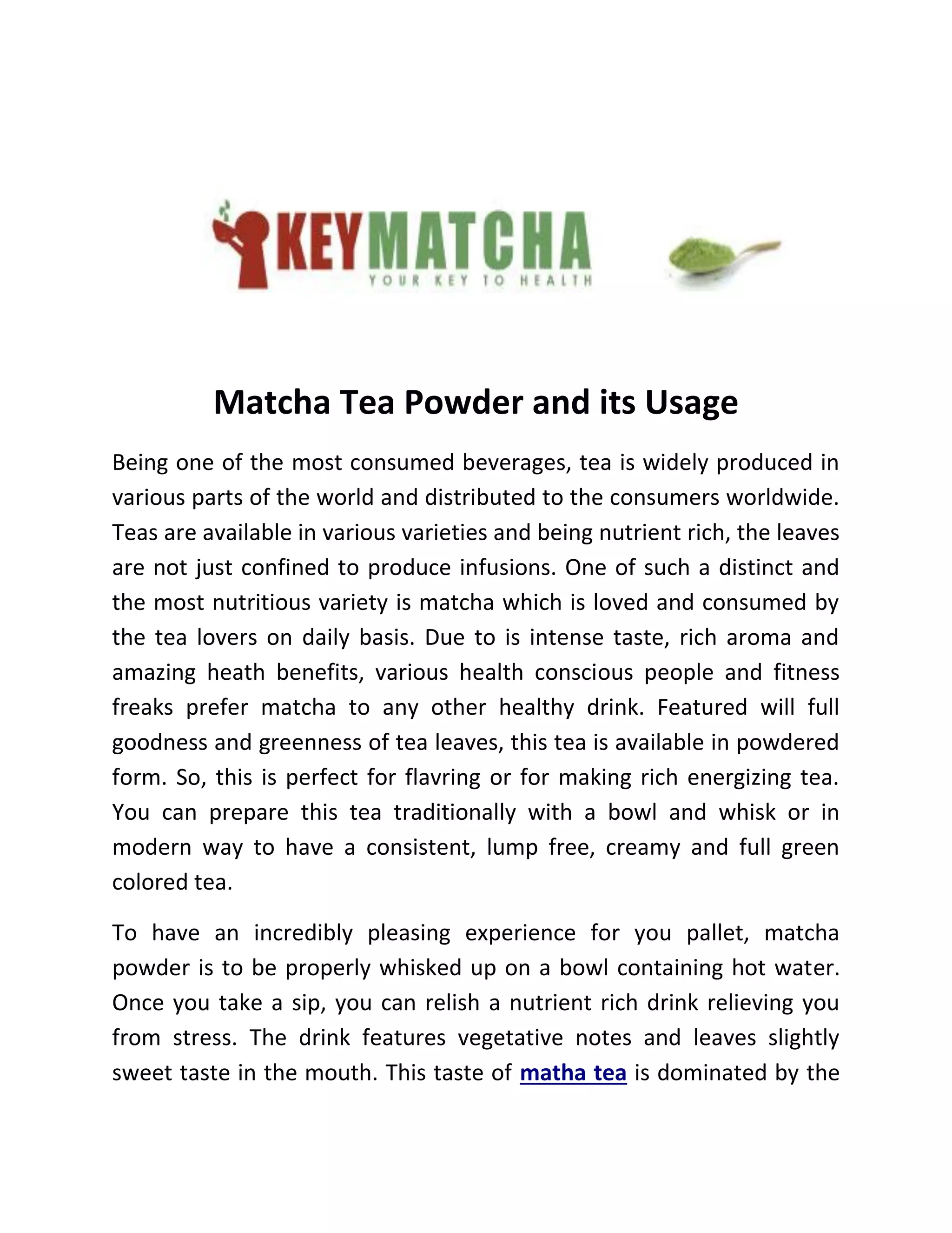 Matcha Tea | PDF
