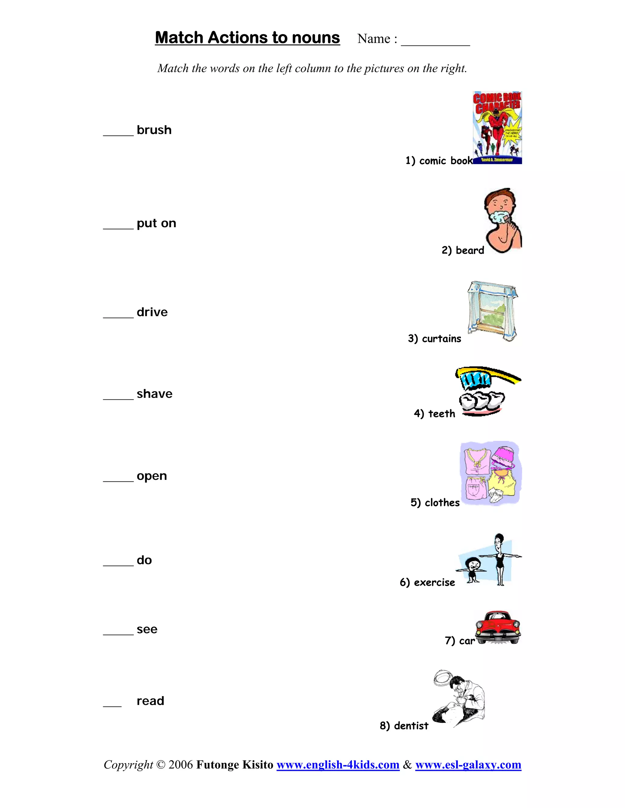Match actions to nouns | PDF