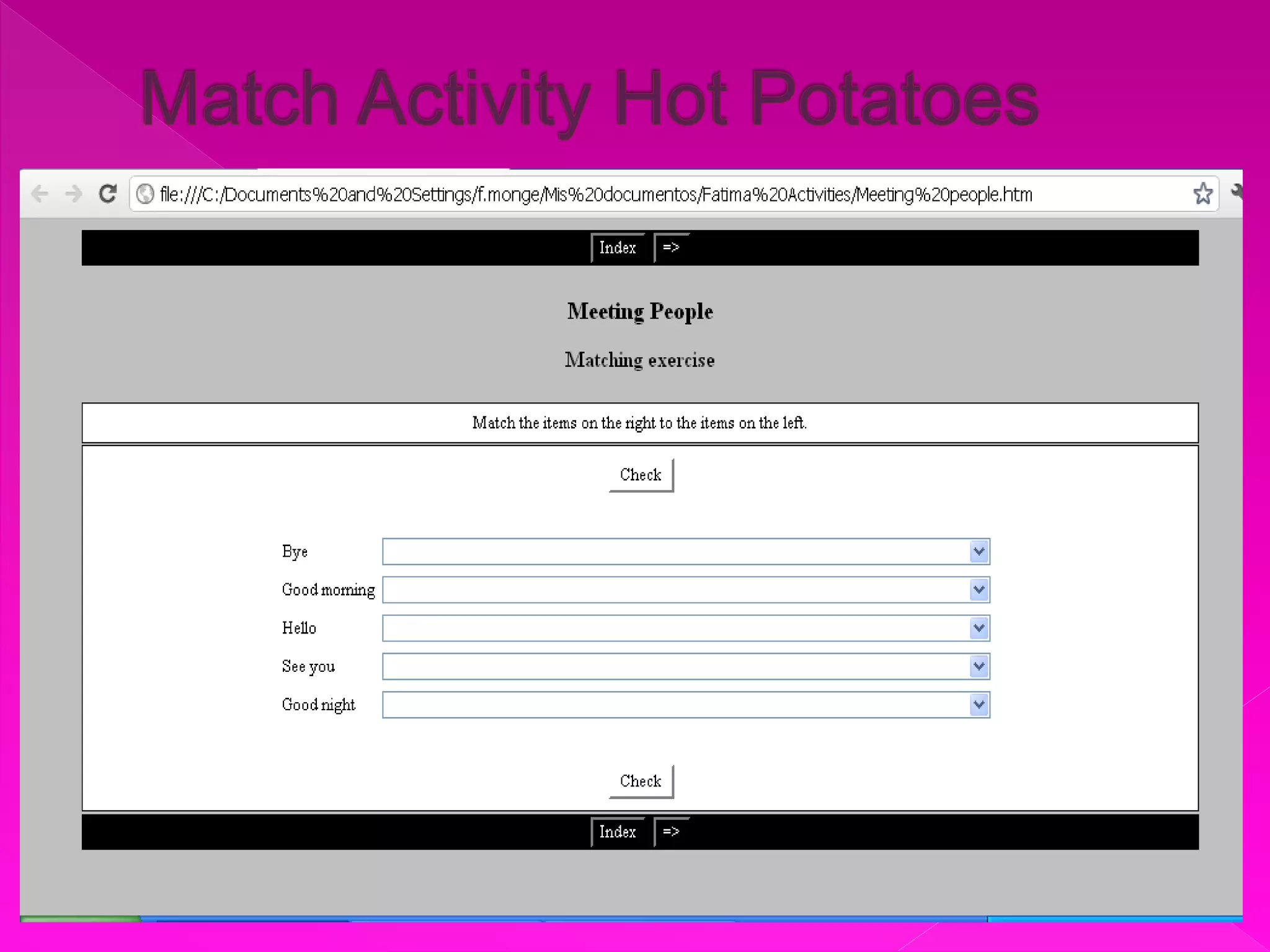 Match activity hot potatoes | PPT