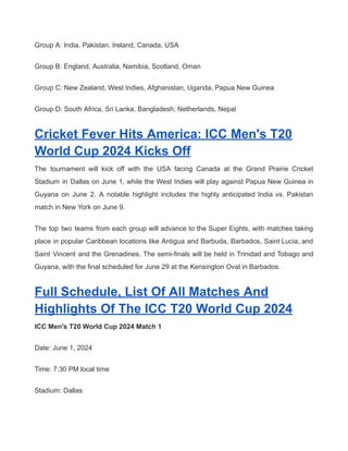 Match By Match Detailed Schedule Of The ICC Men's T20 World Cup 2024.pdf