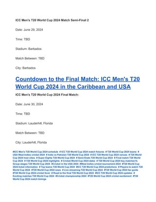 Match By Match Detailed Schedule Of The ICC Men's T20 World Cup 2024.pdf
