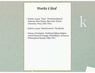 Major Characters in Erdrich's "Matchimanito" | PDF