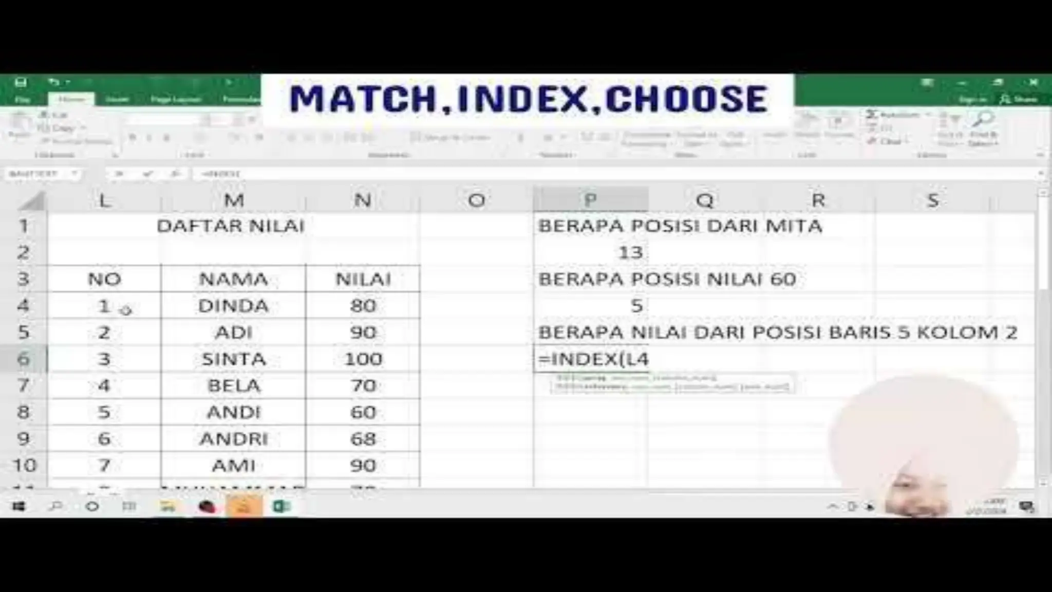 Tutorial Excel (6) MATCH INDEX CHOOSE.pptx