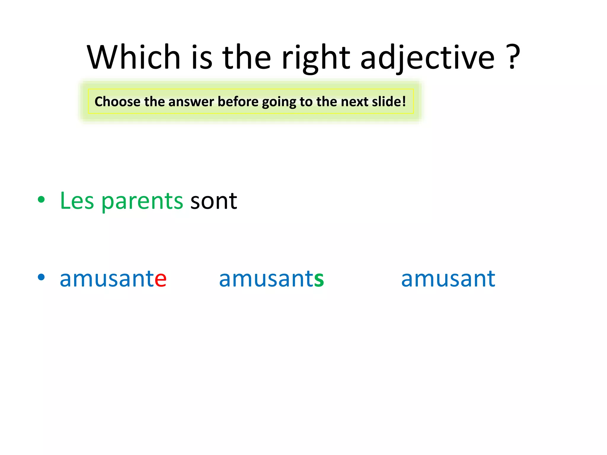 Matching adjectives to nouns less adjectives | PPSX