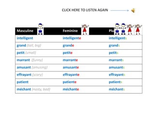 Matching adjectives to nouns less adjectives | PPSX