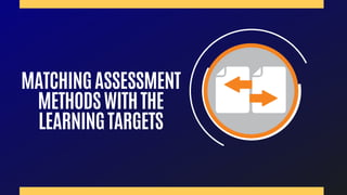 Matching assessment methods with the learning targets | PDF