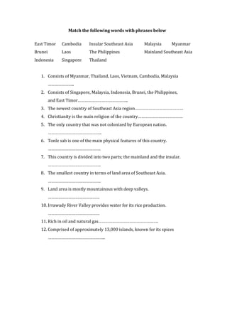Matching exercise geo | PDF