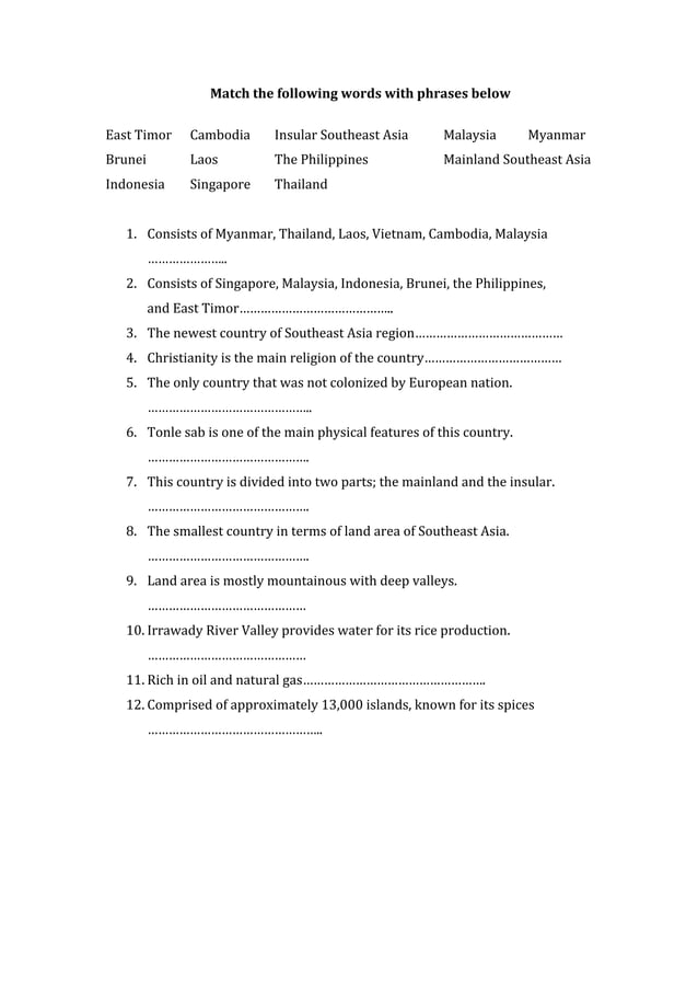 Matching exercise geo | PDF