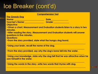Matching items to objectives | PPT