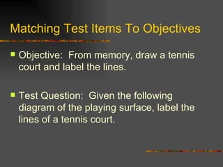 Matching items to objectives | PPT
