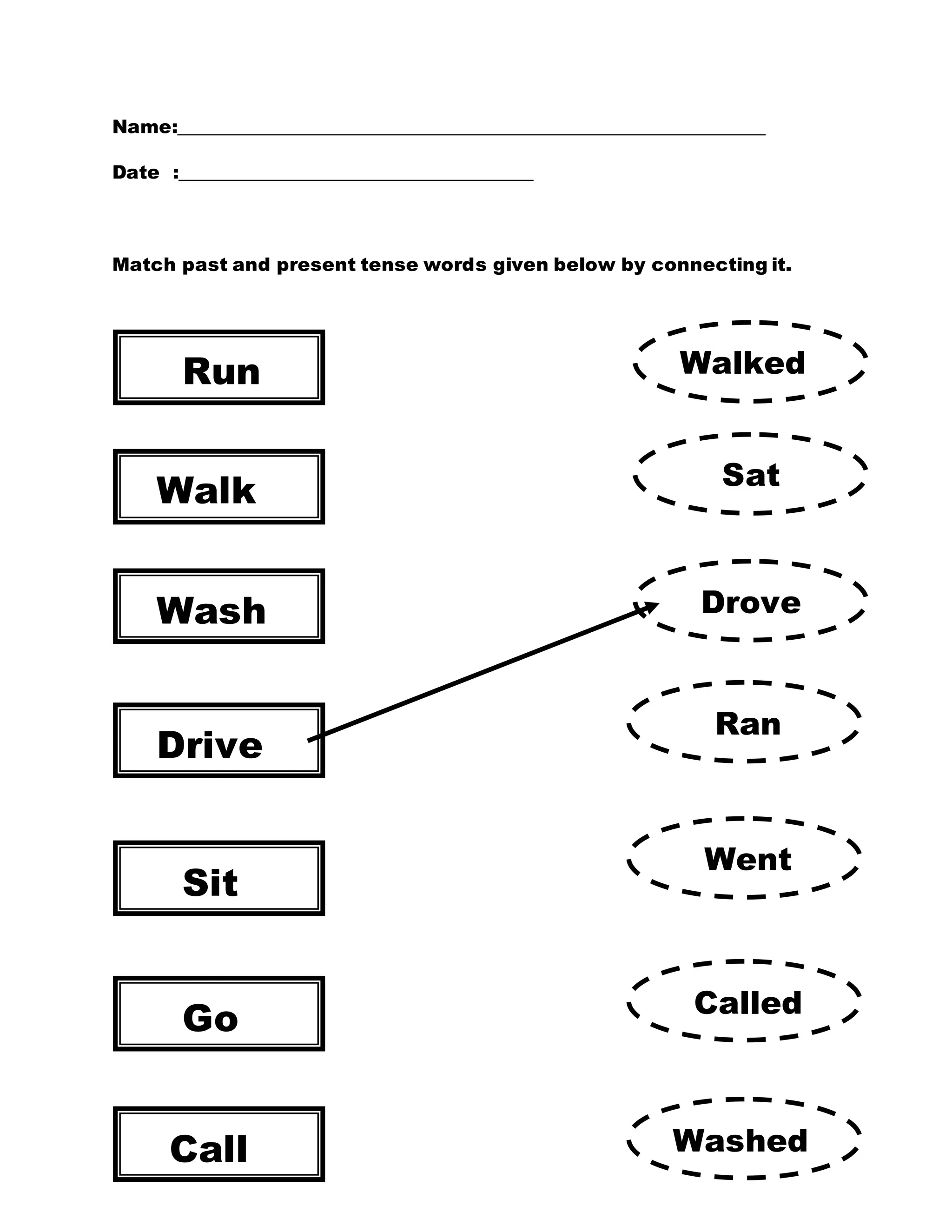 Matching present past excercise | DOCX