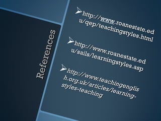 Matching teaching styles and learning styles hmlt 5203 131_assignment_1 ...