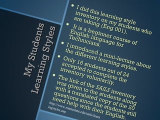 Matching teaching styles and learning styles hmlt 5203 131_assignment_1 ...