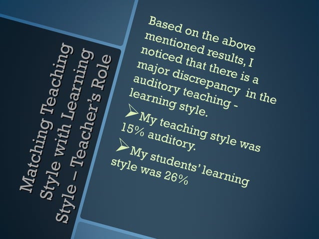 Matching teaching styles and learning styles hmlt 5203 131_assignment_1 | PPT | Education