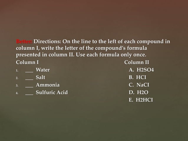 Matching test items | PPTX