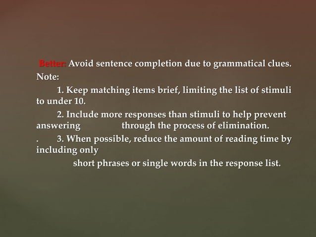 Matching test items | PPTX