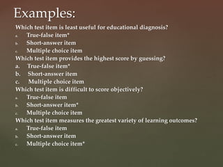 Matching test items | PPTX