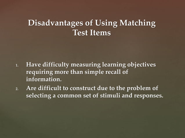 Matching test items | PPTX