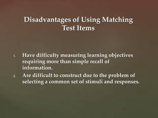 Matching test items | PPT